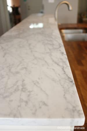 Marble Kitchen Bar Top Makeover
